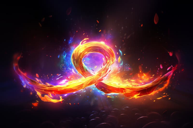 An Abstract Fire and Smoke Symbol on a Dark Background Stock ...