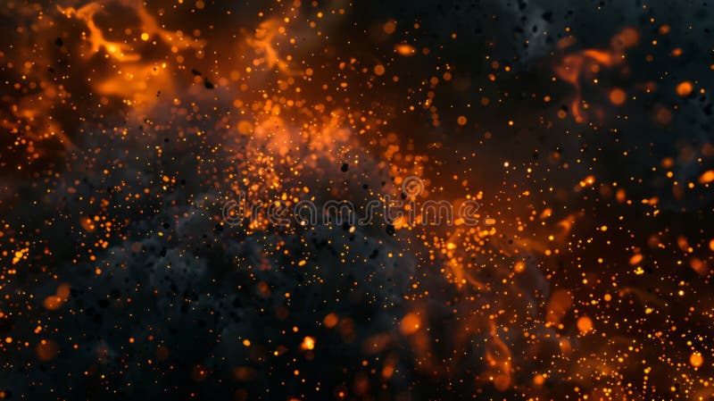 Abstract Fire Sparks Background. Hot Burning Particles Texture, Flame ...