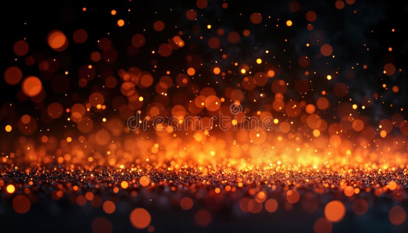 Abstract Fire Sparks Create Dynamic Texture. Orange, Yellow Glowing ...
