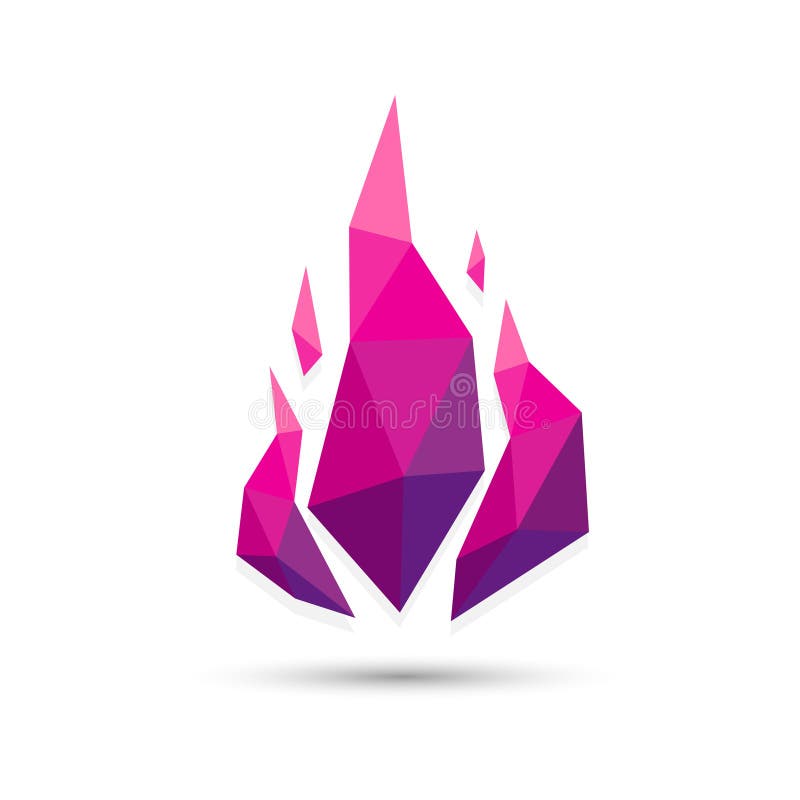 Abstract Fire Triangle Purple Geometric Design Stock Vector ...