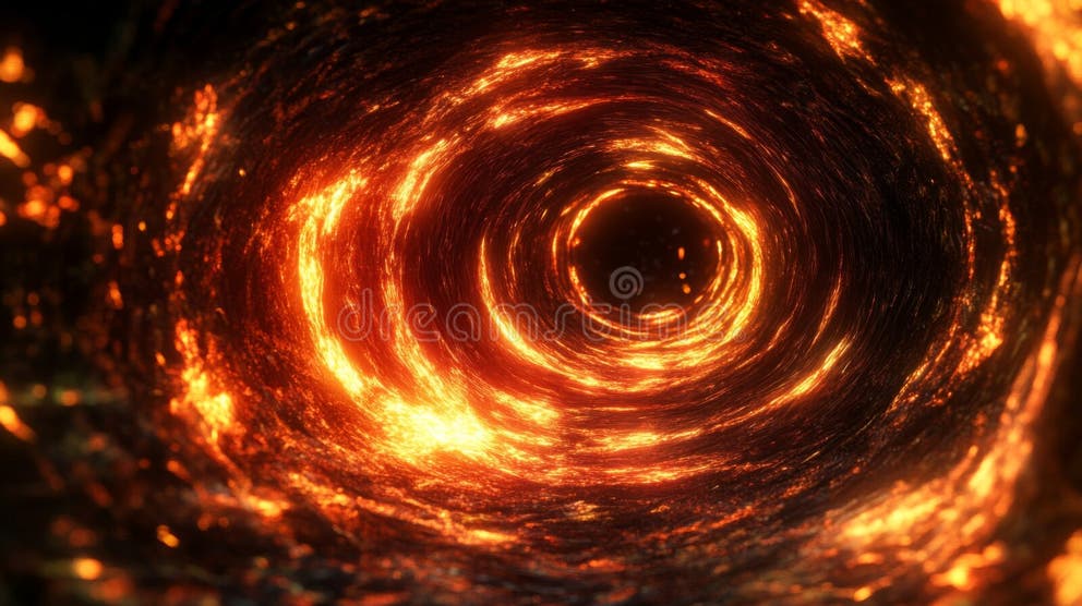 Abstract Fire Vortex Tunnel Stock Illustration - Illustration of ...