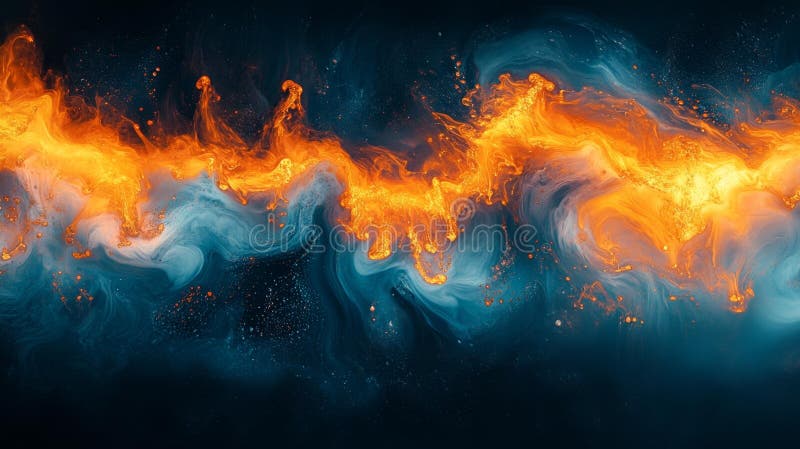 Abstract Fire and Water Art - Generative Ai Stock Illustration ...