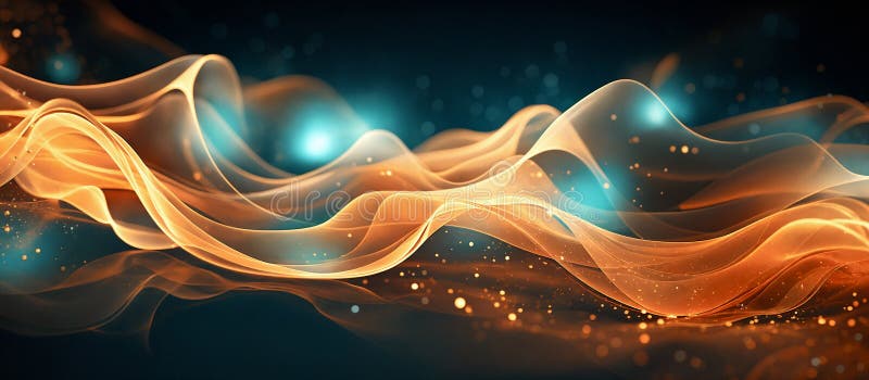 Abstract Fire Wave Background. Futuristic Technology Style. AI ...
