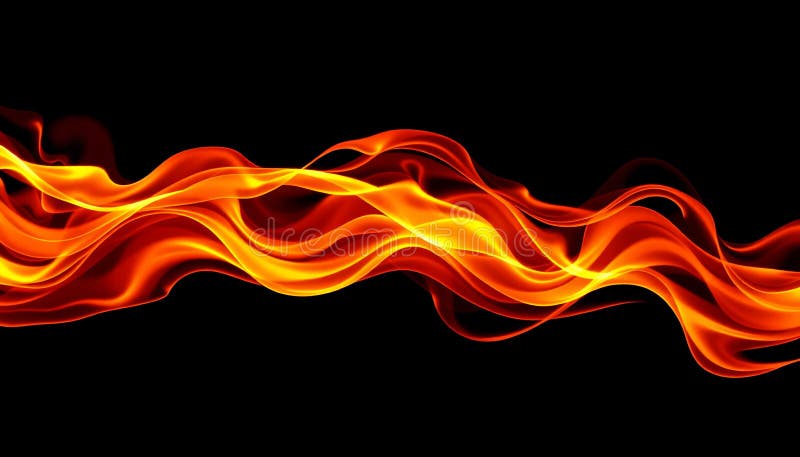 Abstract Fire Wave Design, Dynamic Energy and Fiery Graphic Element ...