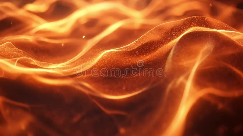 Abstract Fire Waves, Glowing Embers, Dark Background, Design Element ...