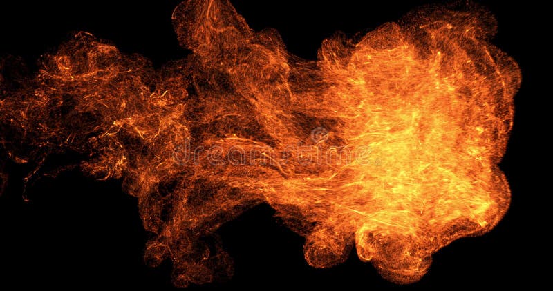 Abstract Fireball Explosion Shockwave Fire Flame Gold Energy on Black ...