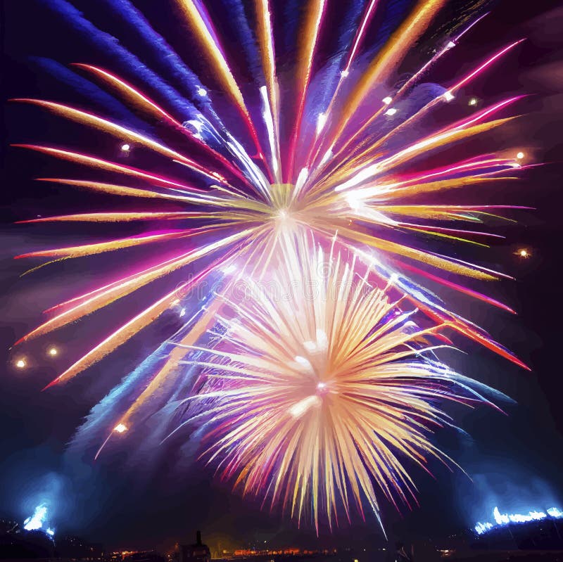 Abstract Fireworks Background. Fireworks Light Up in the Sky, Concept ...