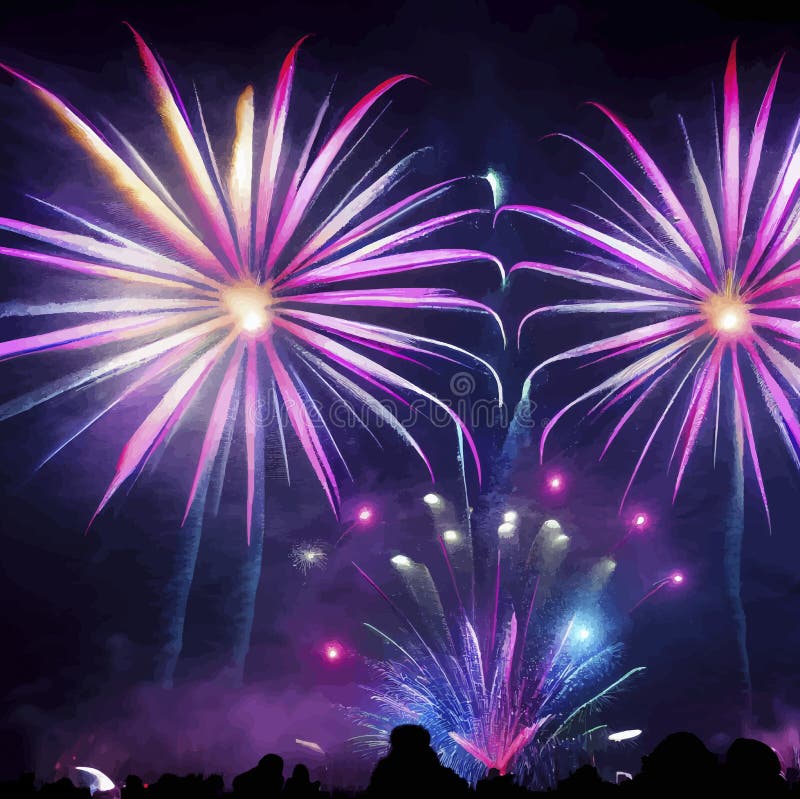 Abstract Fireworks Background. Fireworks Light Up in the Sky, Concept ...