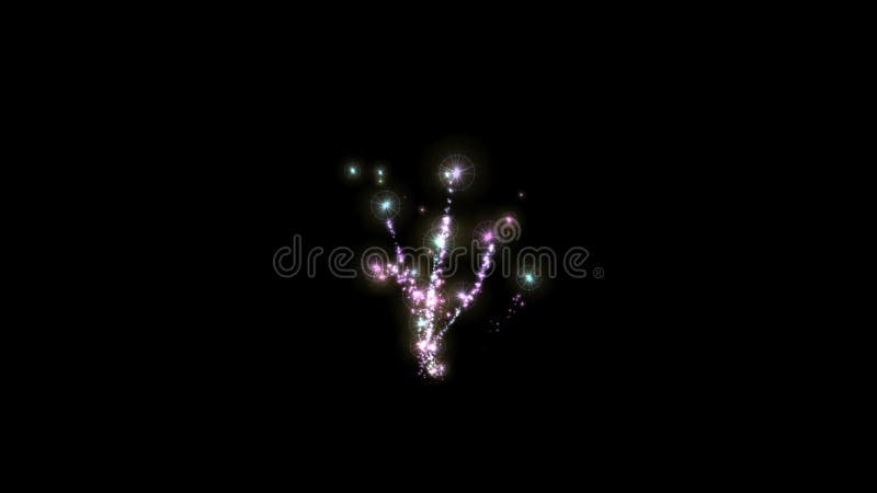 Abstract Fireworks Pulsating Glow Element from Particles and Dots. Explosion, Animation of Multi ...