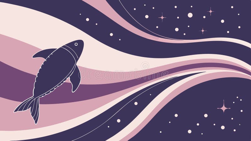 Abstract Fish Design, Dynamic Wavy Aquatic Art. Vector Design ...