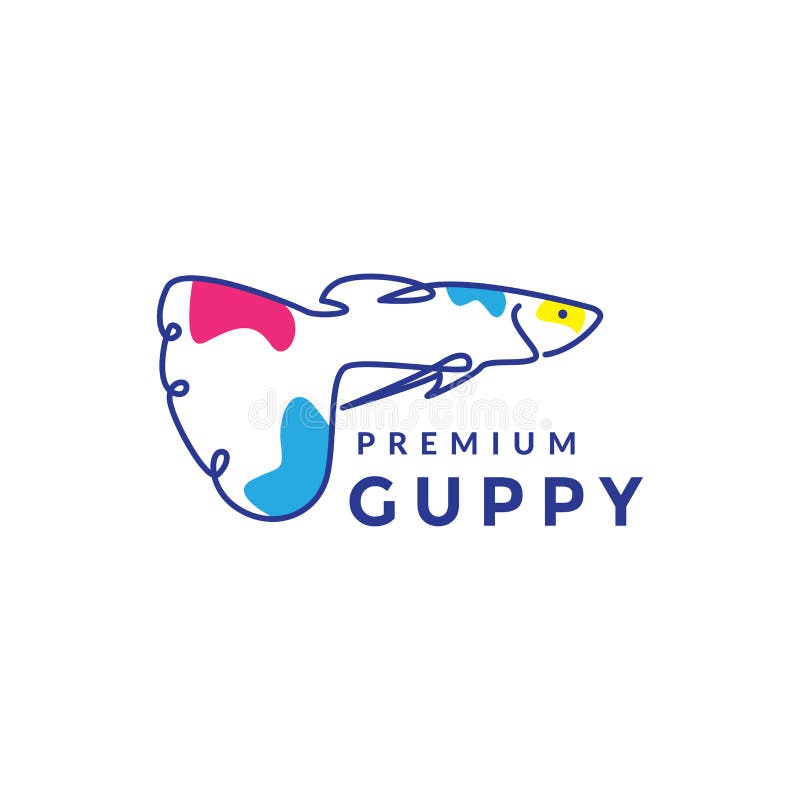 Abstract Fish Guppy Lines Art Logo Design Stock Vector - Illustration ...