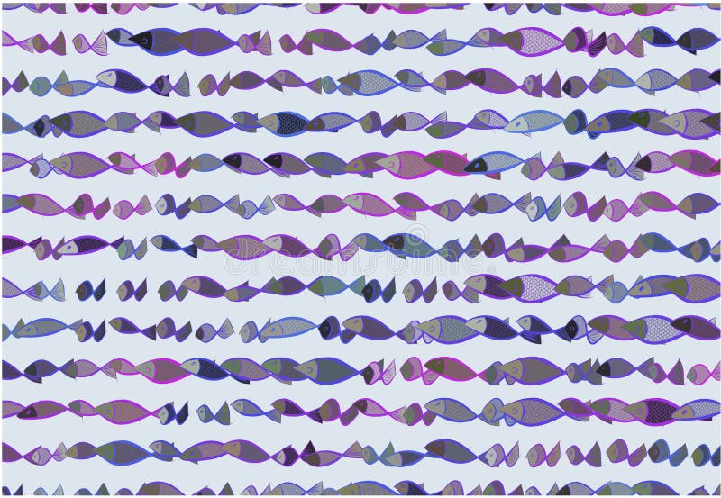 Abstract Fish Illustrations Background Pattern. Wild, Sea, Surface ...