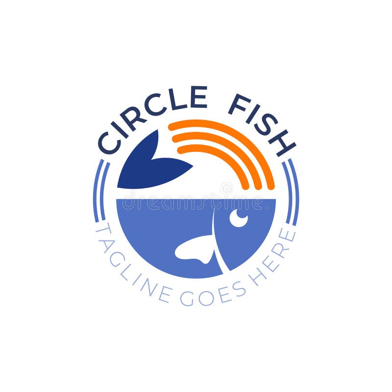 Abstract Fish Logo with Circle Design Template, Stock Vector ...