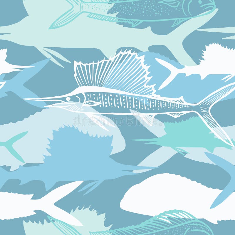 Abstract Fish Pastel Seamless Pattern Stock Illustration - Illustration ...