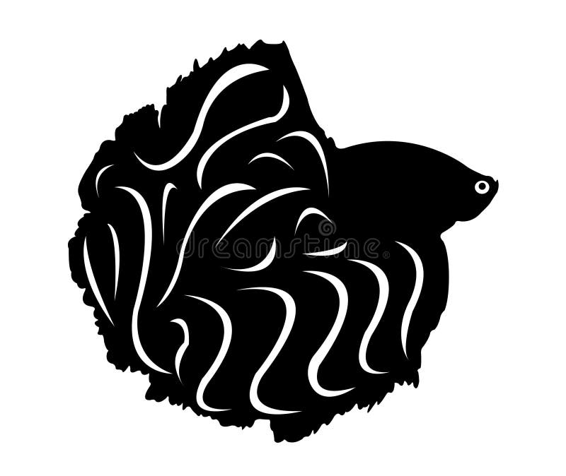 Abstract Fish Silhouette on Isolated Background Stock Vector ...