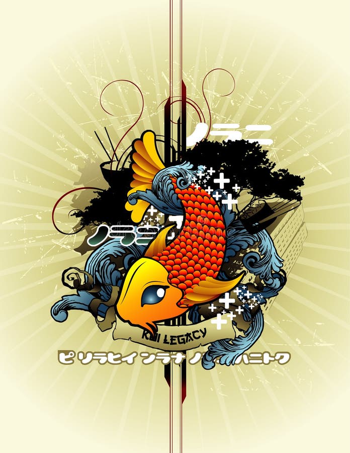 Abstract Fish Vector Composition Stock Vector - Illustration of floral ...