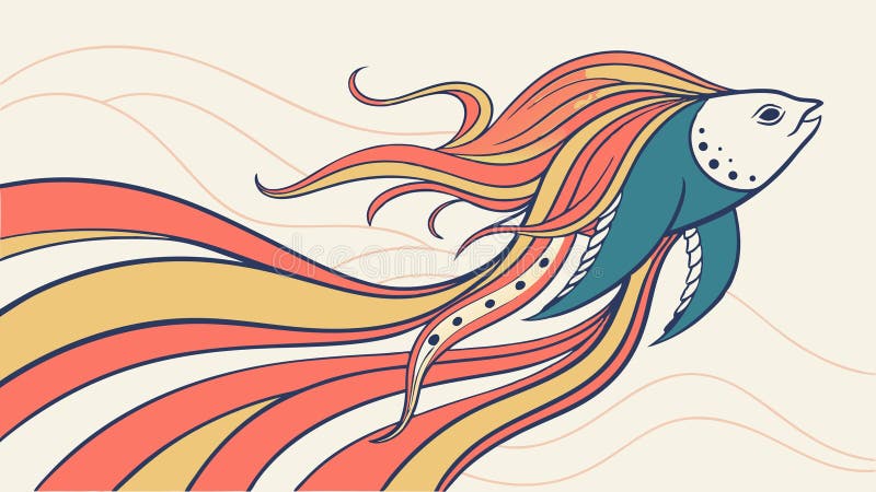 Abstract Fish Vector Illustration Aquatic Art Graphic, Vector Design Generative AI Stock Vector ...