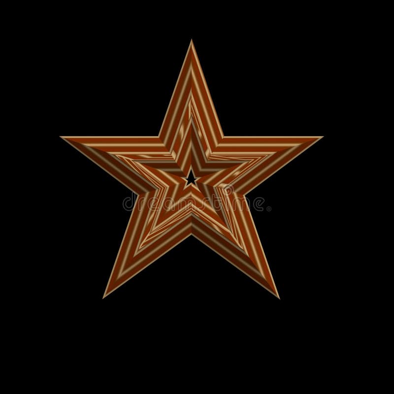 Abstract Five-pointed Star with Patterns. on Black Background Stock ...