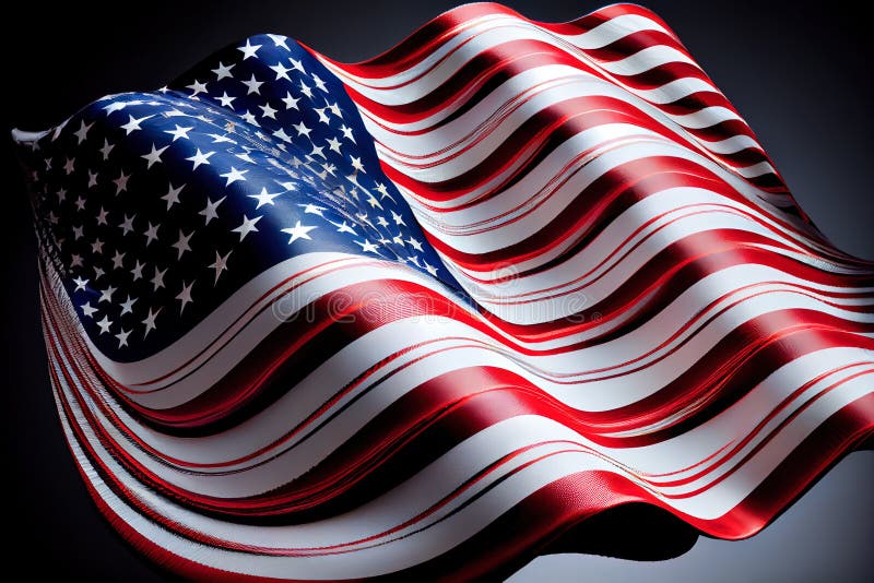 Abstract Flag with American Colors. Flag of the Future. 3d Illustration ...