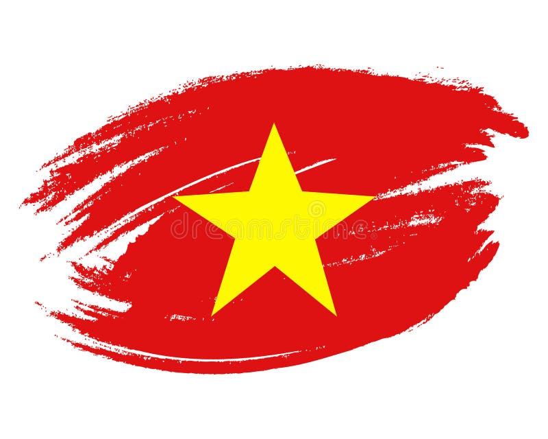 Abstract Flag of Vietnam with Grunge Texture Brush Strokes ...