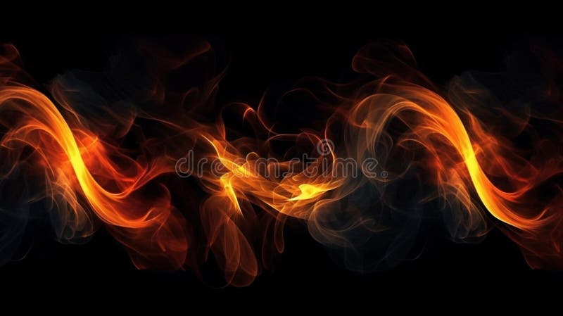Abstract Flame on Black Background Stock Illustration - Illustration of ...