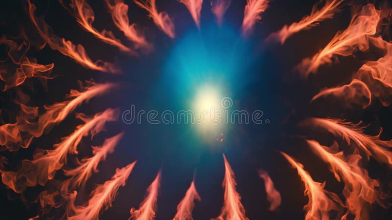 Abstract Flame Circle with a Bright Light Stock Video - Video of fire ...
