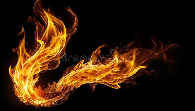 Abstract Flame Design on Black Background Stock Illustration ...
