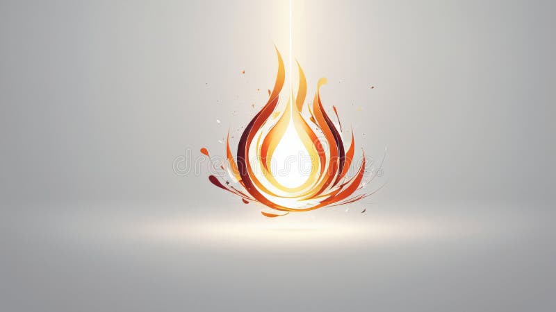 Abstract Flame Design with a White Background Stock Illustration ...