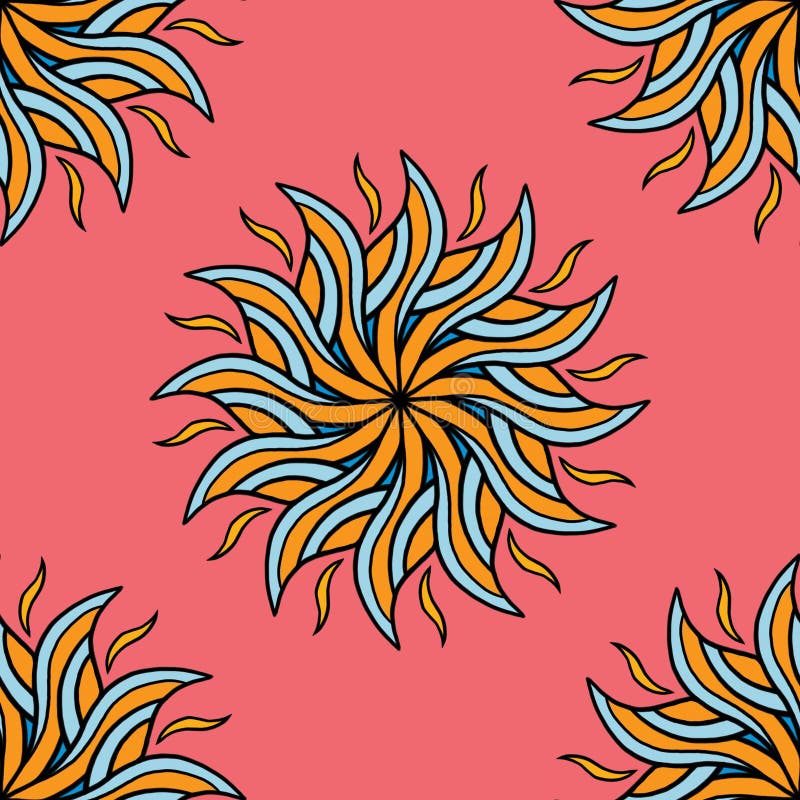 Abstract Flame in Flower Shape Stock Illustration - Illustration of ...