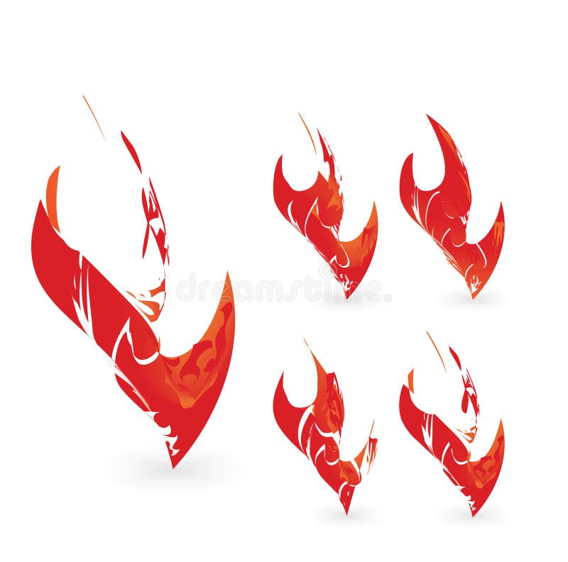 Abstract Flame Graphic Design Element Set Stock Vector - Illustration ...