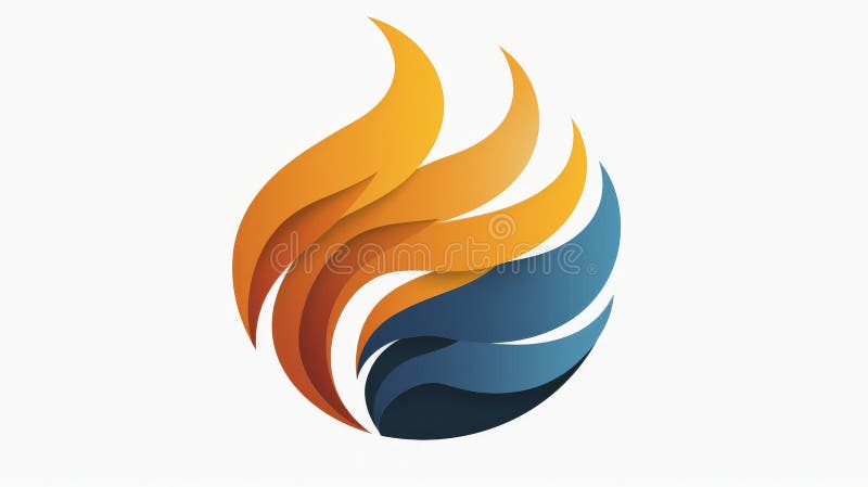 Dynamic Flame Logo with Smooth, Flowing Lines Stock Illustration ...