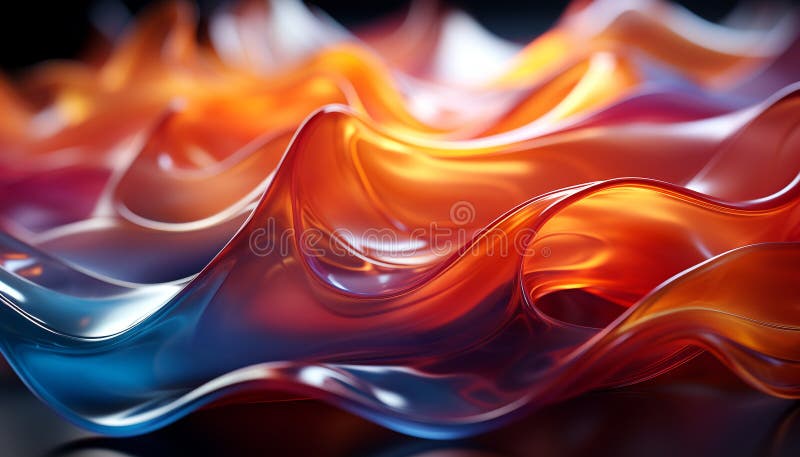 Abstract Flame Pattern in Bright Yellow, Smooth Wave Design Generated ...