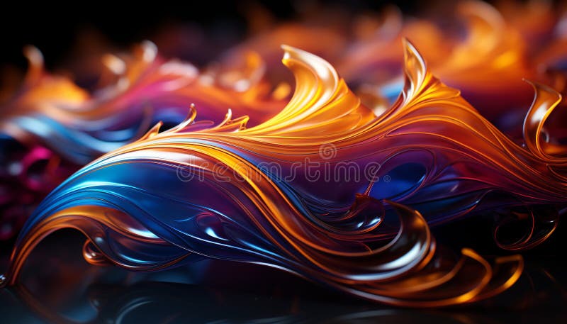 Abstract Flame Pattern, Glowing Heat Shapes Create Futuristic Backdrop ...