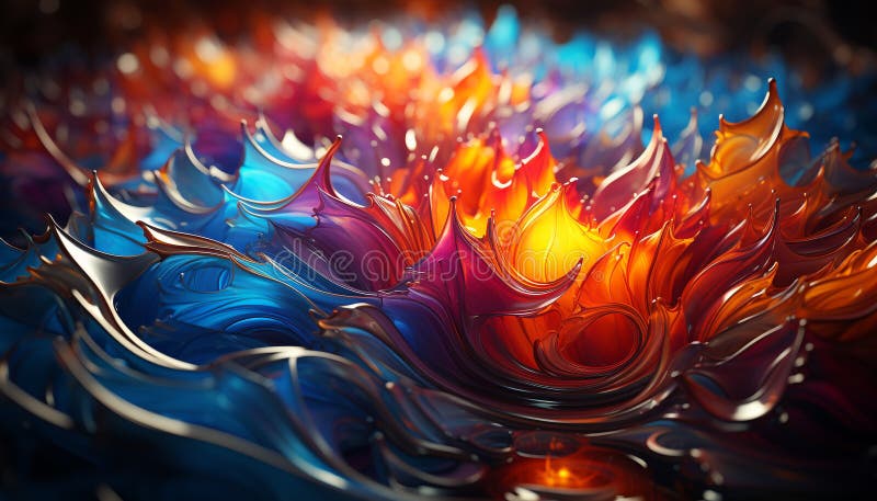 Abstract Flame Pattern in Vibrant Colors, Burning Bright Generated by ...