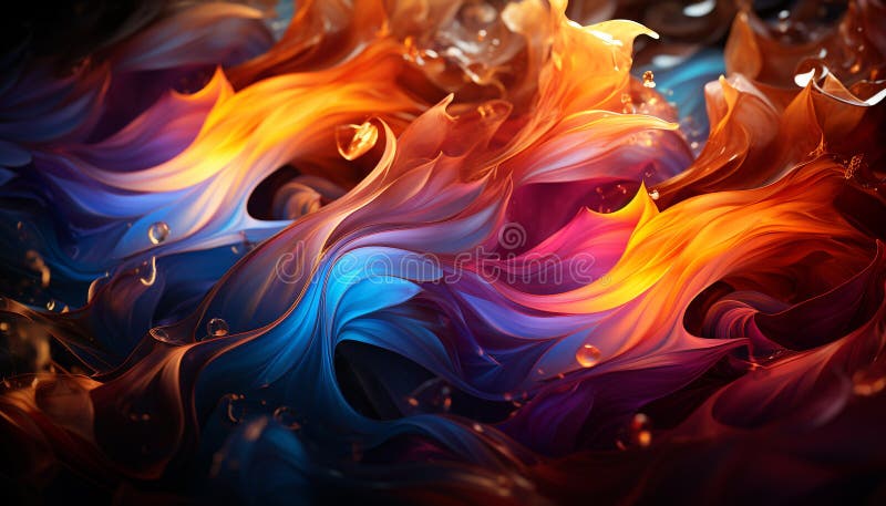 Abstract Flame Pattern in Vibrant Colors, Burning Bright Generated by ...