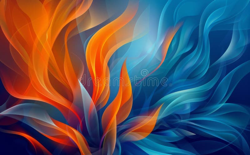 An Abstract Flame Shape on a Blue Background. Generative AI Stock ...