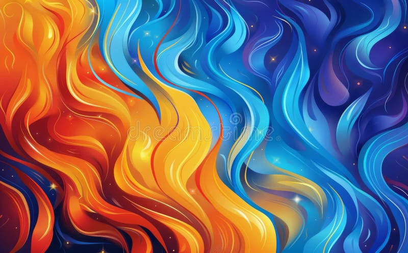 An Abstract Flame Shape on a Blue Background. Generative AI Stock ...