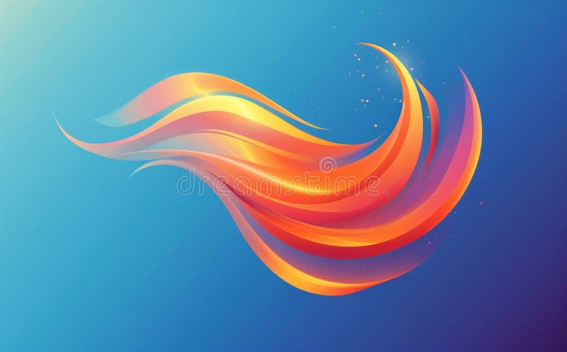 An Abstract Flame Shape on a Blue Background. Generative AI Stock ...