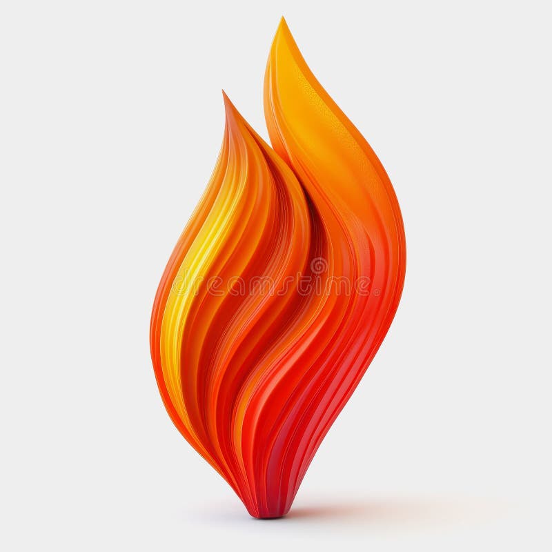Vibrant Abstract Flame Shape with Flowing Curves in Warm Shades of Red ...