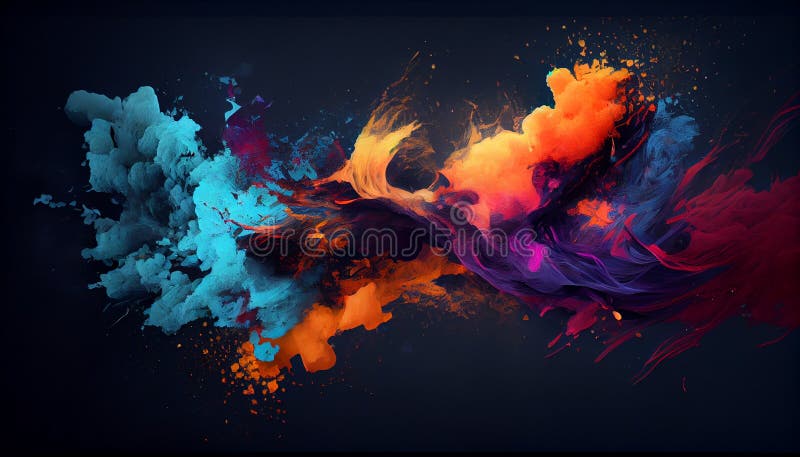 Exploding Multi Colored Flame Creates Abstract Futuristic Design ...
