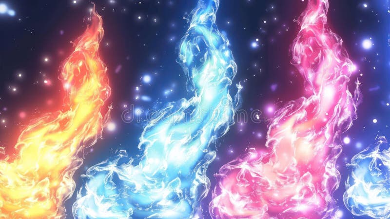 Abstract Flames in Vibrant Colors Create a Mystical and Dynamic Visual ...