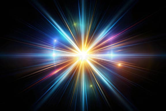 Abstract Flare Light on Black Background Stock Illustration ...