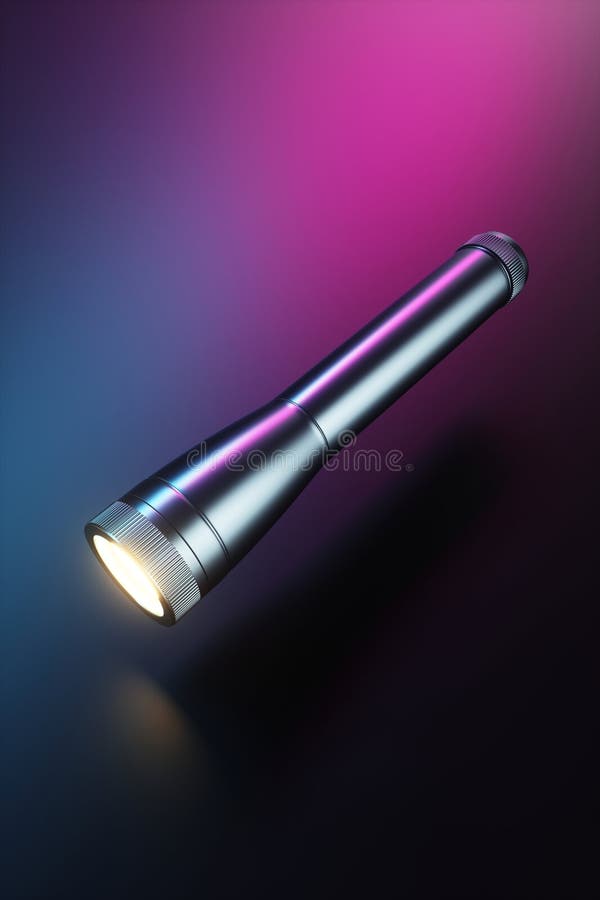 Abstract Flashlight Shines on a Pink and Blue Neon Background Stock ...