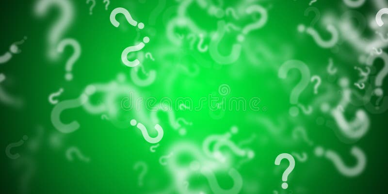 Abstract Flashy Green Background with Flying Question Marks Stock Photo ...