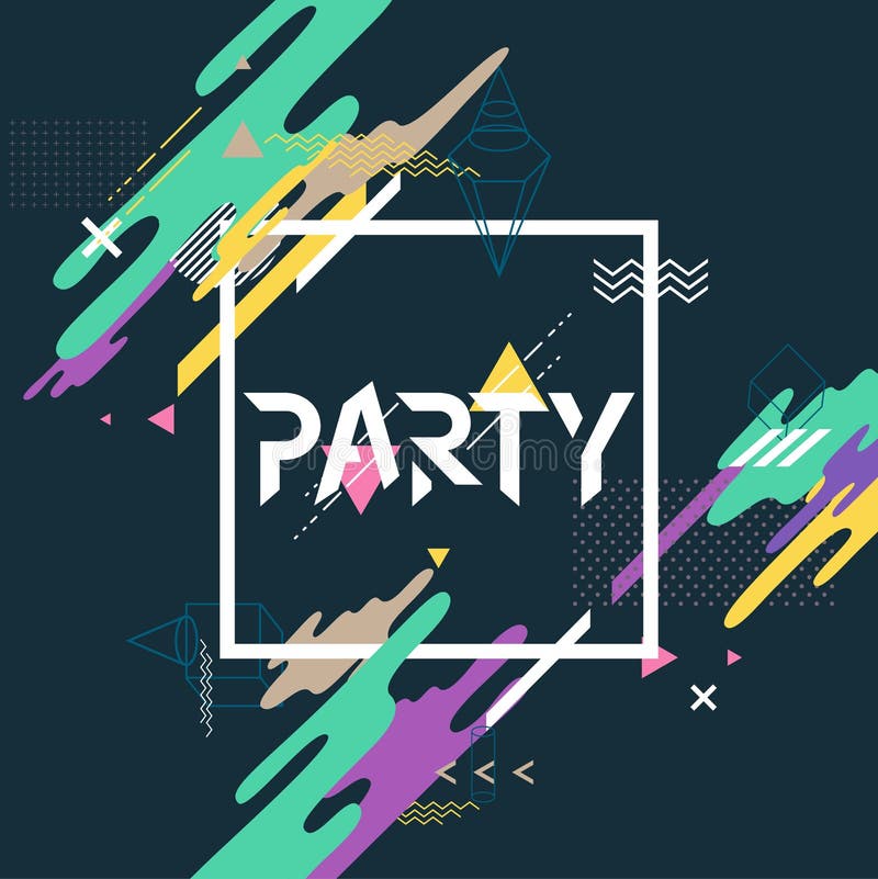 Abstract Flat Background for Party Poster Stock Vector - Illustration ...