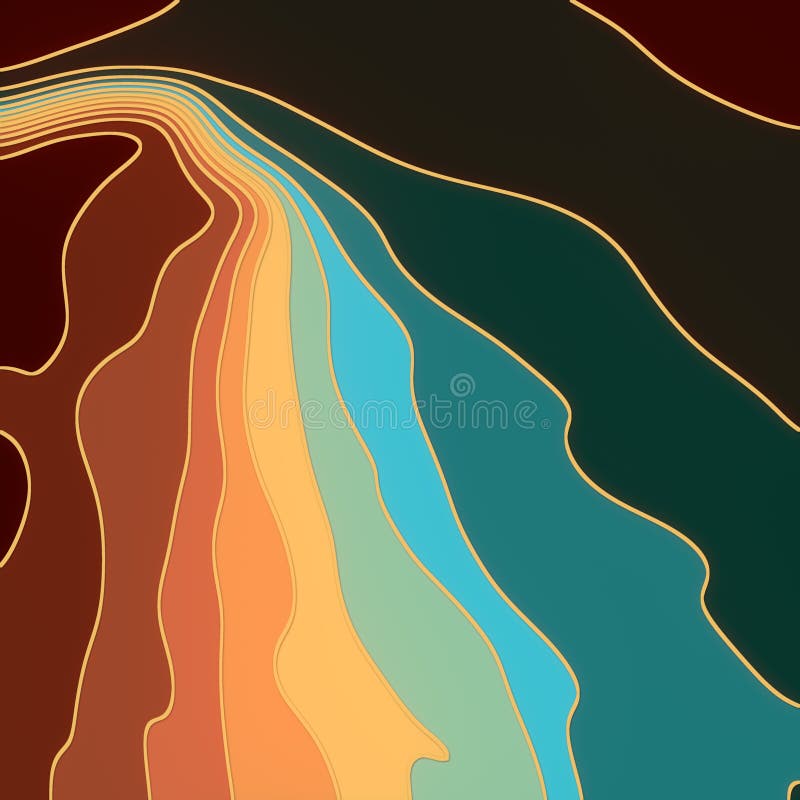 Abstract Flat Curved Backdrop. Modern Multi Colored Background. 3d ...