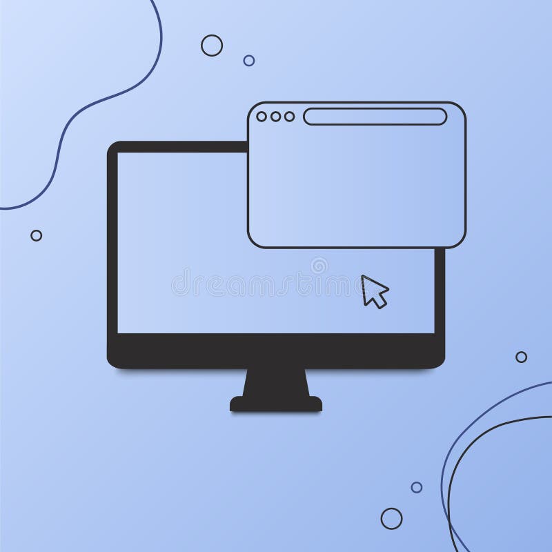 Abstract Flat Design Computer with Blank Browser Window. Vector Stock ...