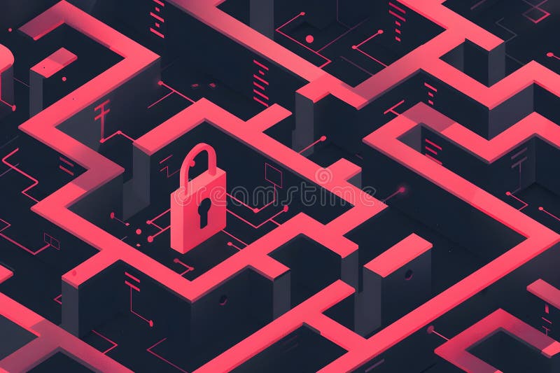 Abstract Flat Design Illustration of a Maze with a Path Leading To a ...