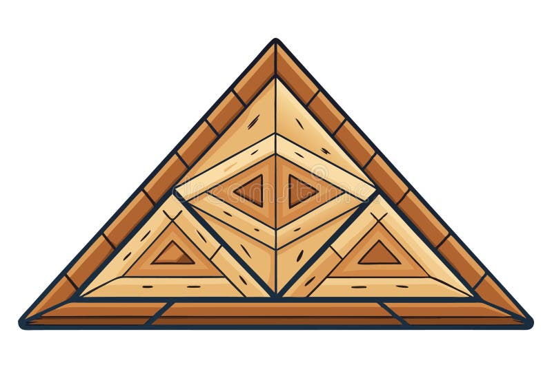 Abstract Flat Design of Laser Cut Wooden Triangular Decor with ...
