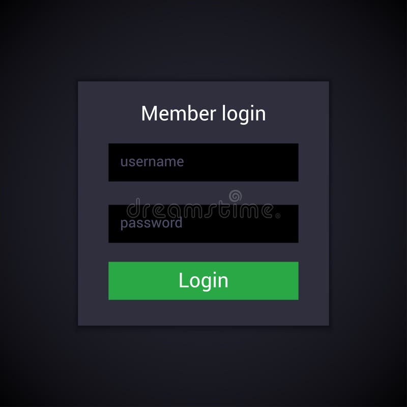 Abstract Flat Form of Member Login. Stock Vector - Illustration of ...